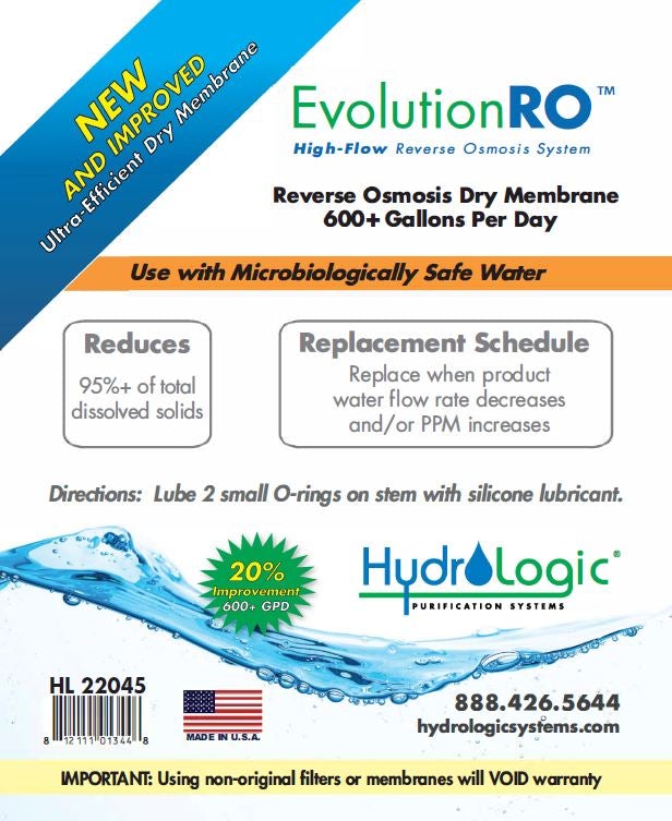 Hydro Logic Evolution RO 1000 Membrane – Hydro-Lite Hydroponics